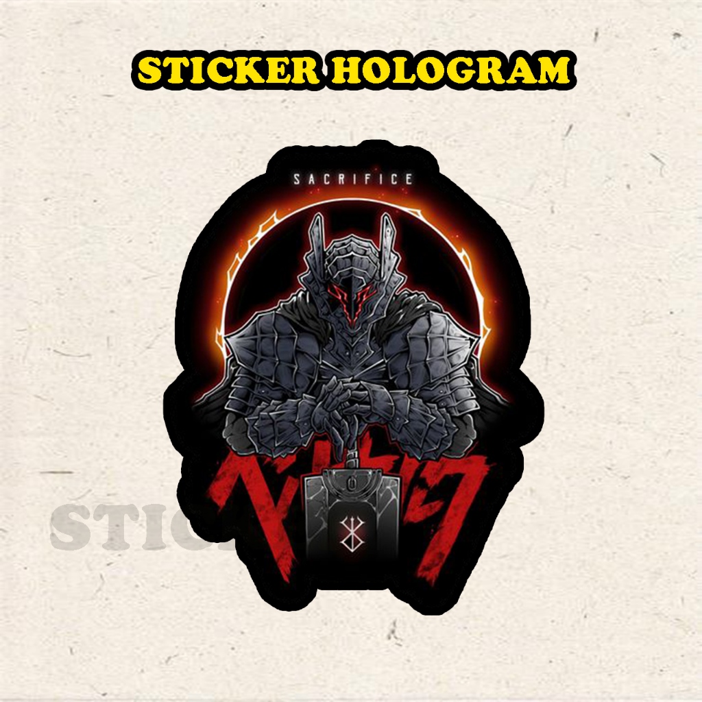 Jual Stiker Hologram Anime Berserk sticker case hp & laptop ukuran 8 cm ...