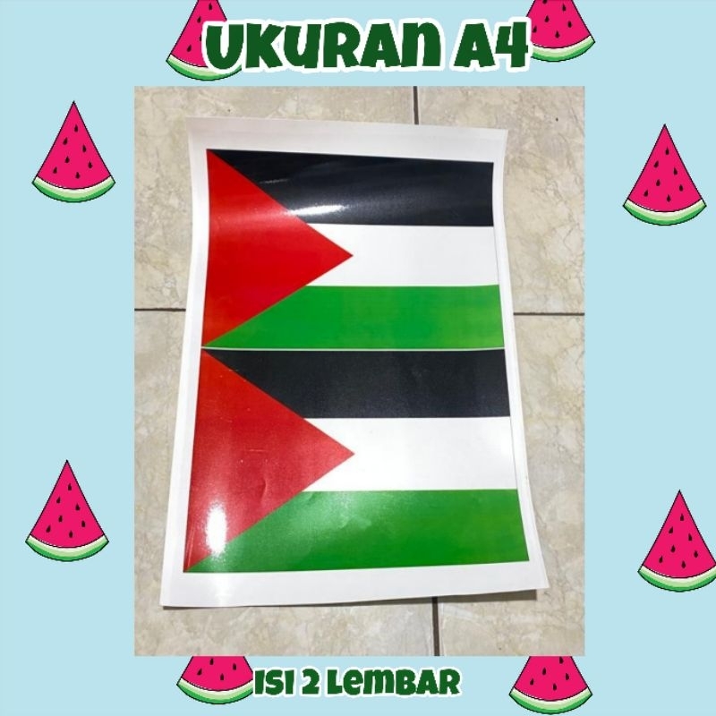 Jual Stiker Palestin ukuran besar sticker Bendera Palestin ukuran A3 ...