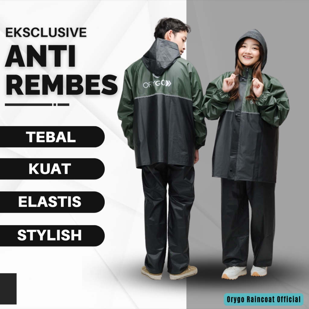 Jual ORYGO Jas Hujan Pria Wanita Dewasa Setelan Celana Tebal Kuat Keren Lucu Mantel Hujan ...