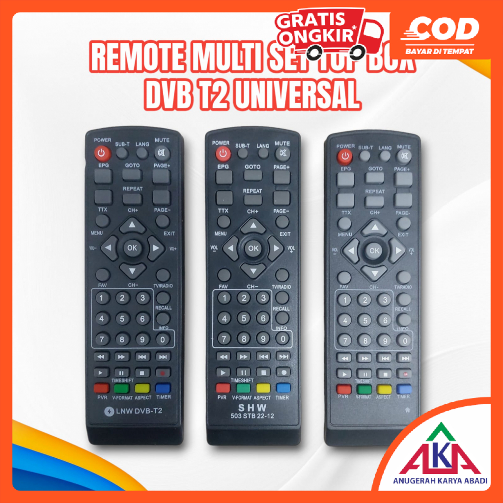 Jual Remote Multi Set Top Box LNW DVB T2 / SHW 503 Remot STB Multi Universal | Shopee Indonesia