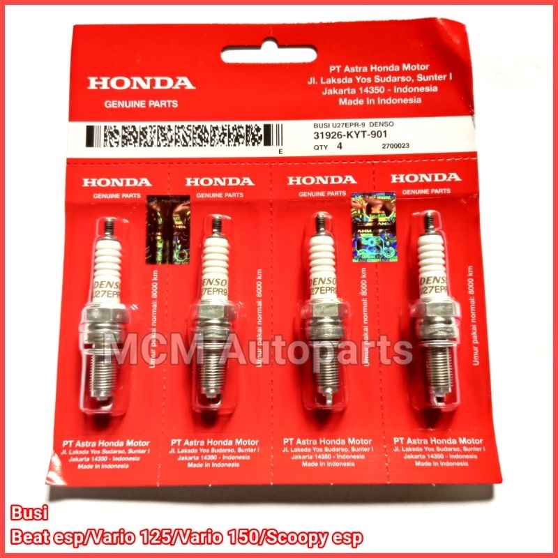 Jual Busi U27EPR-9 KYT Vario 125 / Vario 150 / Beat Esp AHM ORI ...
