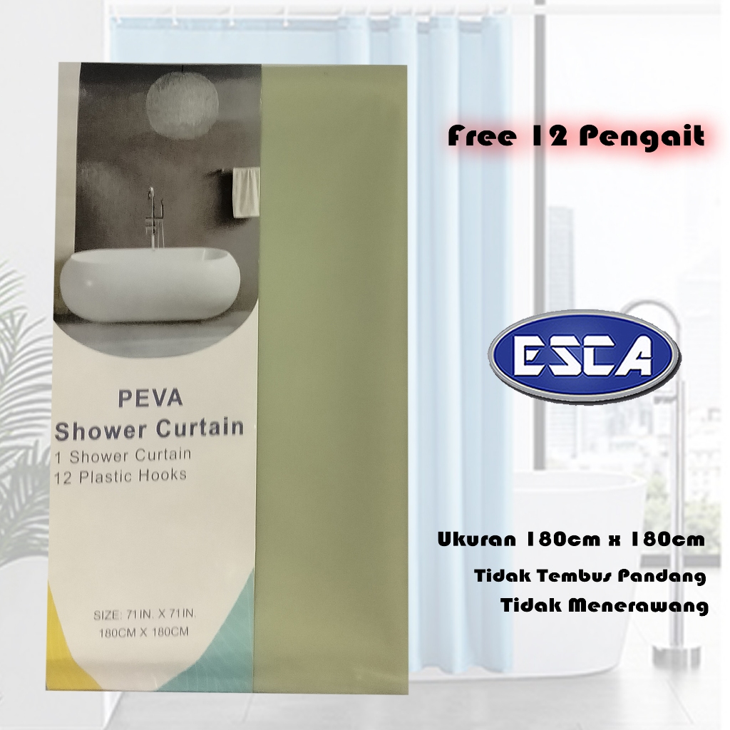 Jual Tirai Kamar Mandi Tahan Air Warna Putih Polos Bahan Peva 180x180 cm Termurah | Shopee Indonesia