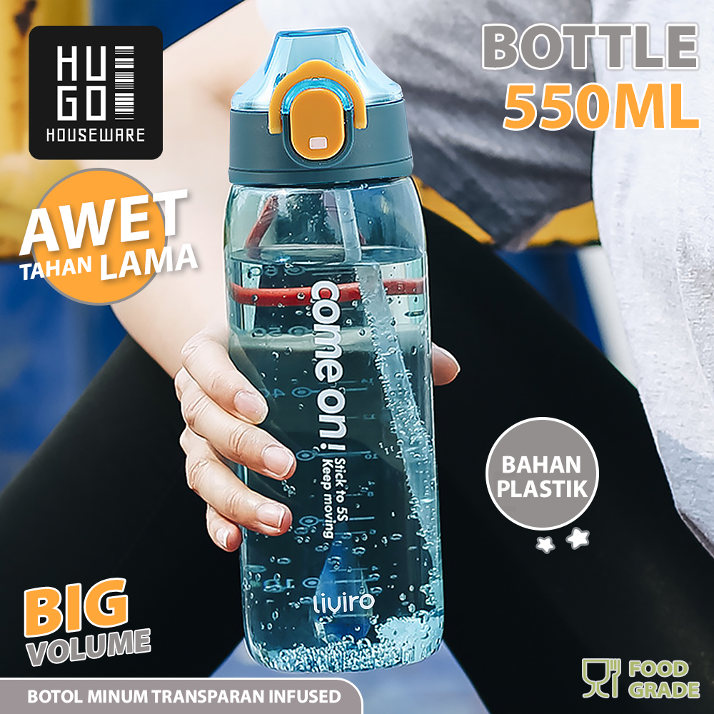 Jual HUGO Botol Minum Anak Transparan Bening 550 ml Botol Air Anak ...
