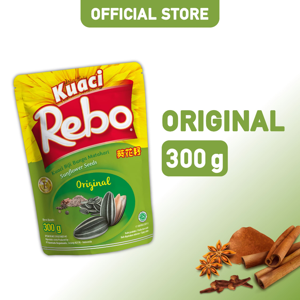 Jual Rebo Kuaci Rasa Original 300 Gram Cemilan Kuaci Biji Bunga