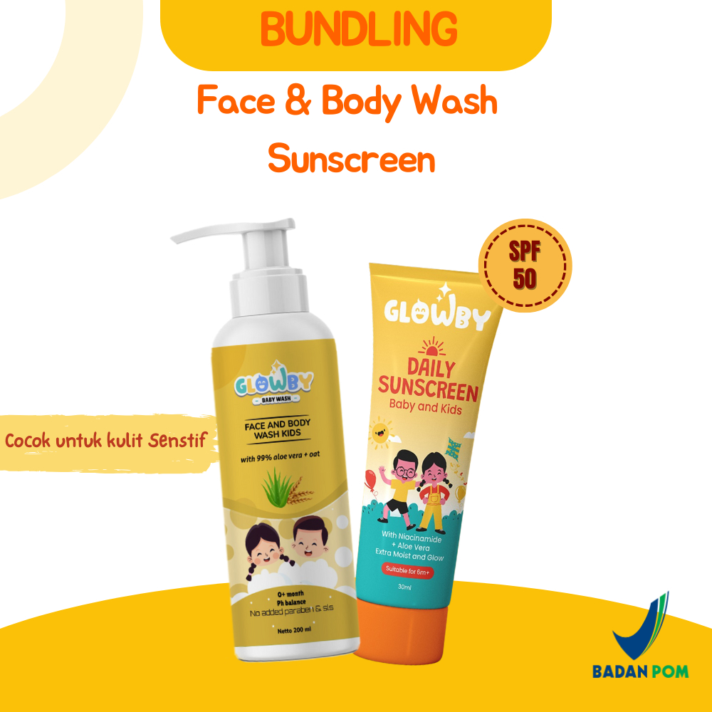Jual (Glowby) Face and Body Wash untuk kulit sensitif 200 ml dan Daily ...