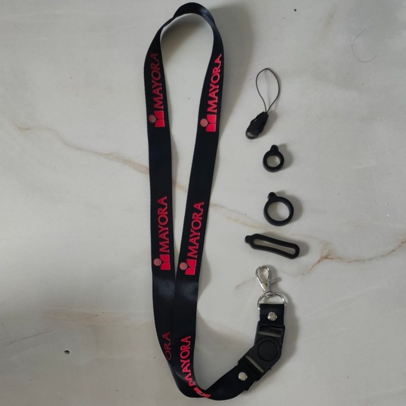 Jual TALI LANYARD MAYORA / LANYARD Hitam MAYORA Premium lanyard hitam ...