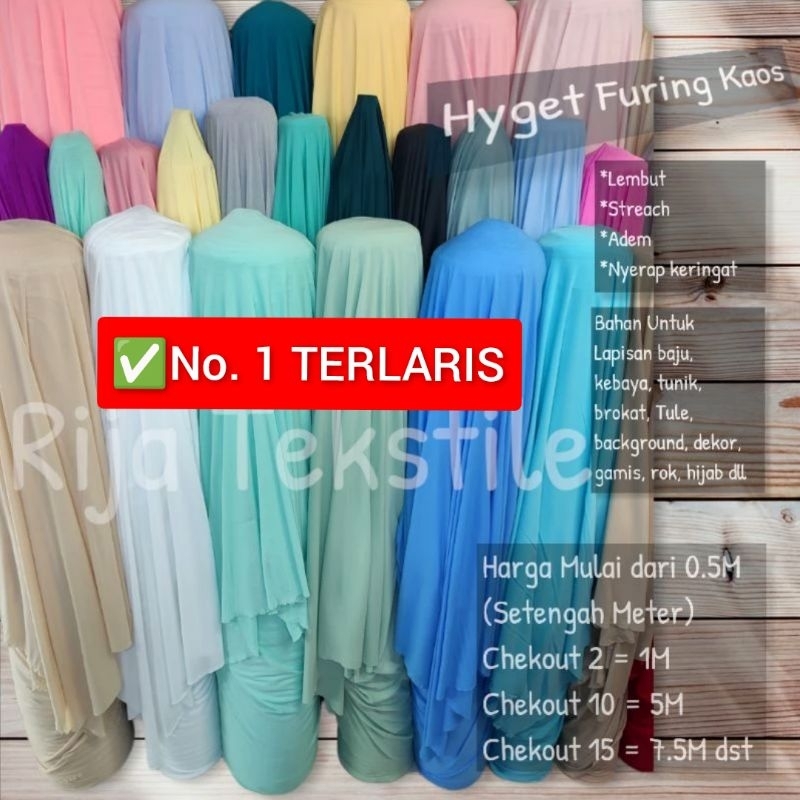 Jual Bahan Kain Hyget Super Bahan Furing Kaos Lapisan | Shopee Indonesia
