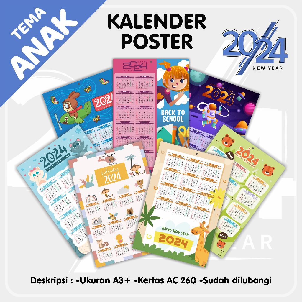 Jual Kalender dinding ANAK - Kalender poster anak | Shopee Indonesia