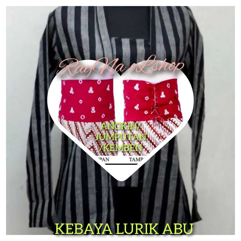 Jual 1 SET BAJU KEBAYA LURIK ABU WANITA + KEMBEN/ JUMPUTAN/ ANGKIN, PAKAIAN TENUN MODERN KLASIK ...