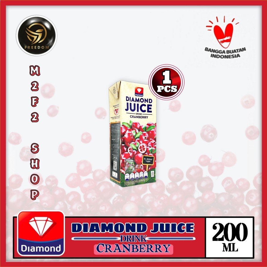 Jual Diamond Juice No Added Sugar Cranberry Kotak - 200 ml (Kemasan ...
