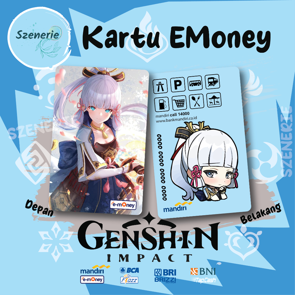 Jual Emoney Kamisato Ayaka Genshin Impact Cute Flazz gen 2 Kartu E ...
