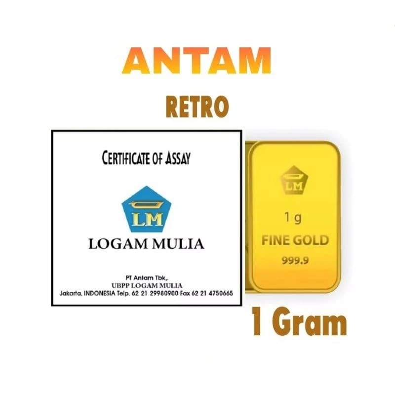 Jual LM ANTAM RETRO 1 GRAM BERDIRI / POTRAIT | Shopee Indonesia