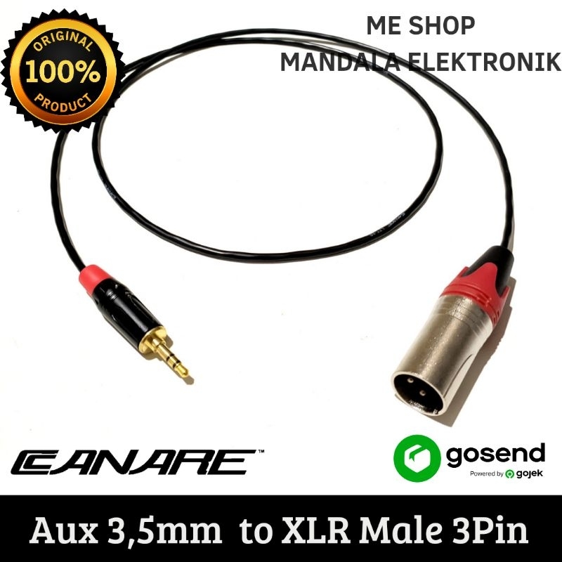 Jual kabel audio jack mini 3.5mm stereo to jack canon xlr male kabel ...