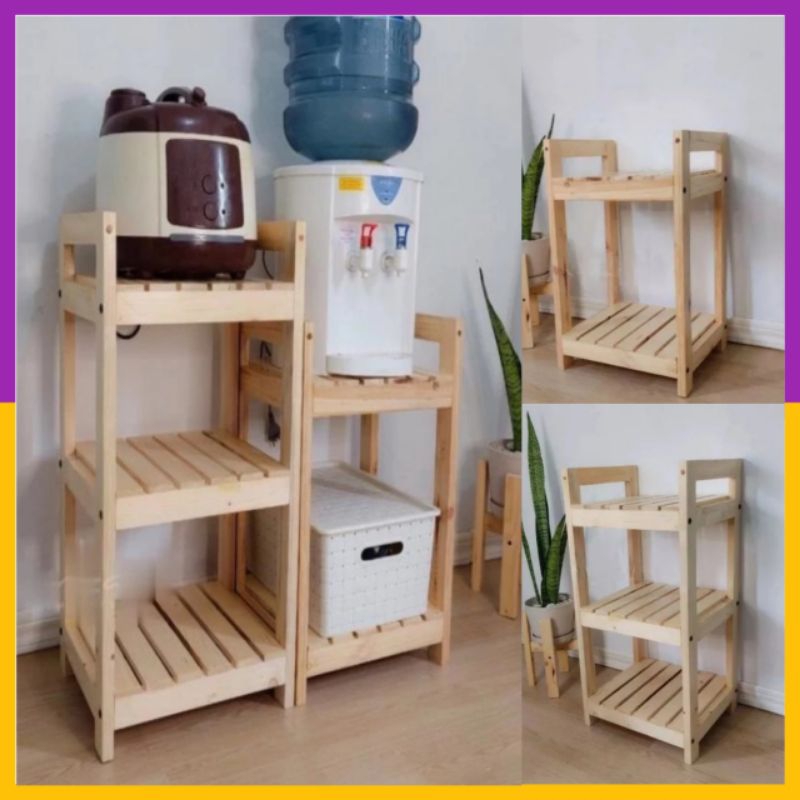 Jual Rak Susun 2 & 3 Kayu Serbaguna // Rak Rice Cooker// Rak Meja ...