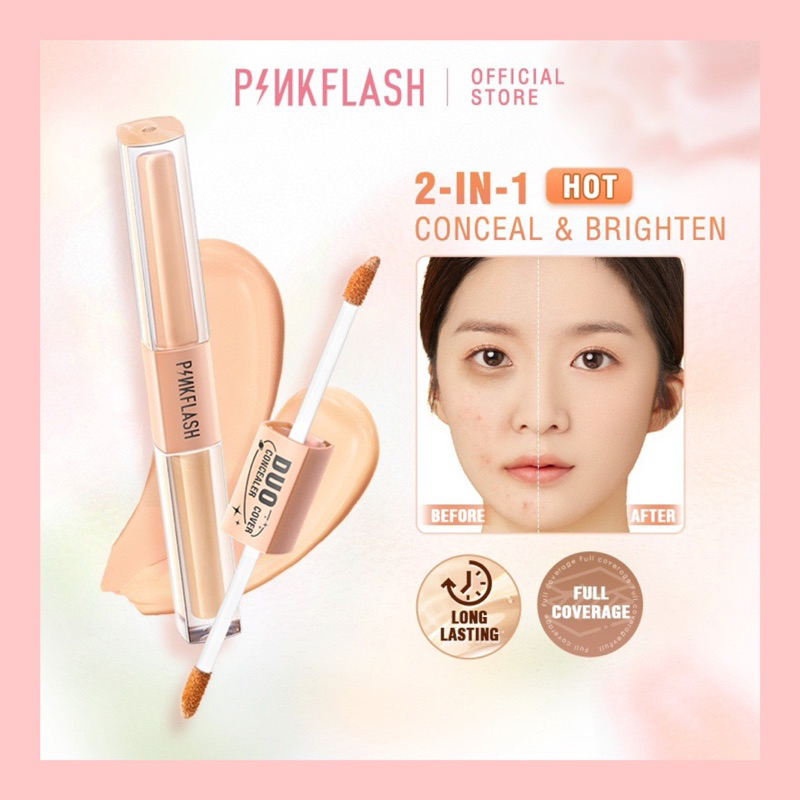 Jual PINKFLASH DoubleFix 2-in-1 Dual-Shade Concealer Full Coverage | Shopee Indonesia