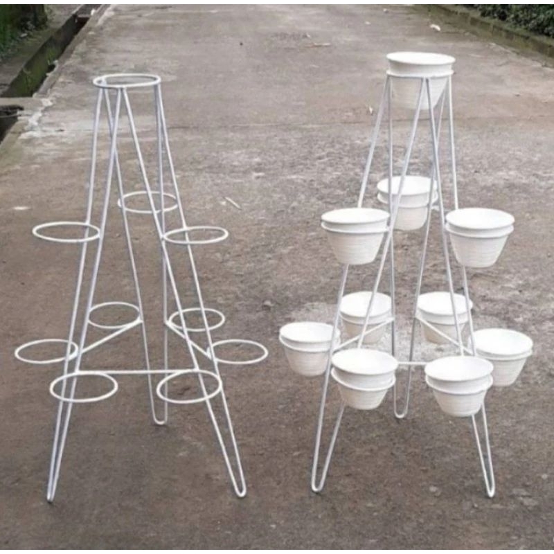 Jual Standing Pot Bunga Besi 10 IN 1 Tinggi 70 CM / Rak Bunga Besi ...