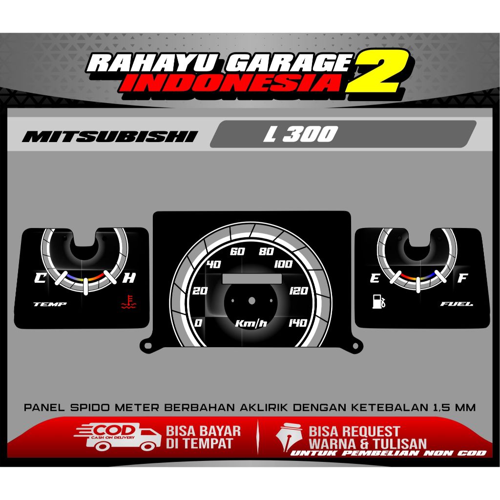 Jual papan speedometer custom l300 panel spido meter custom l300 ...