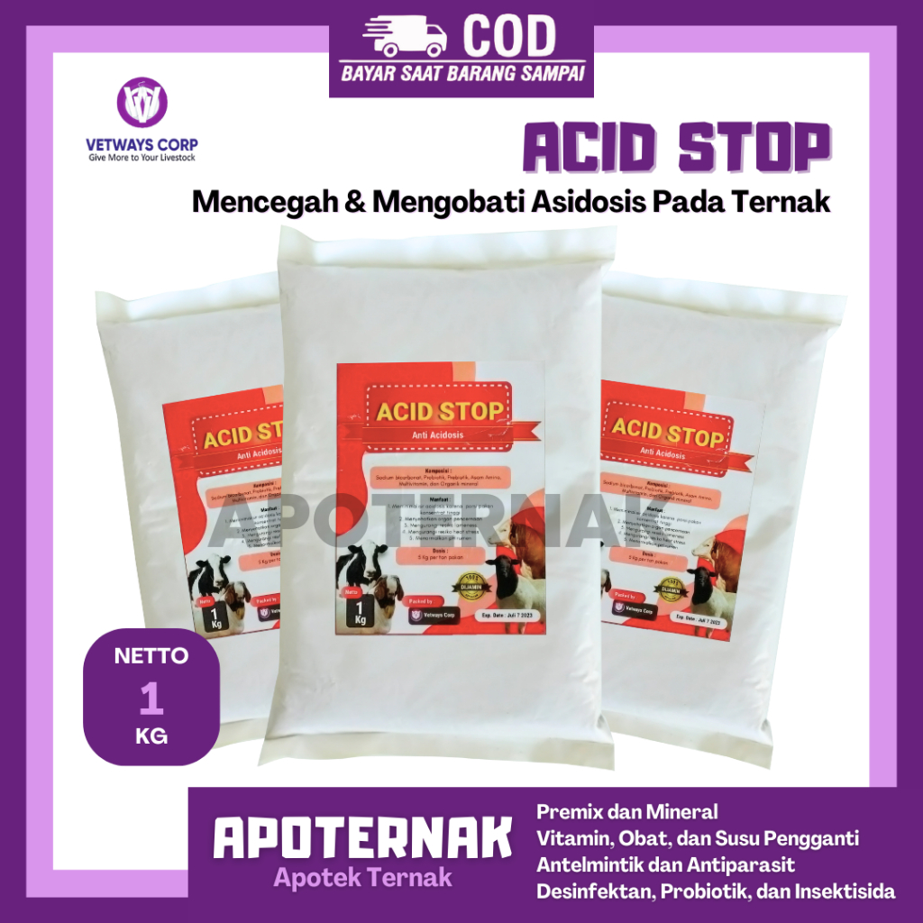 Jual ACID STOP 1 kg Original - Premix Anti Asidosis Pincang Kembung ...