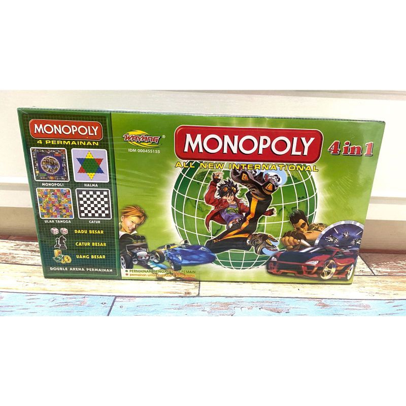Jual Mainan Anak Monopoly Hijau 4in1 / Monopoli Halma Ular Tangga Catur ...