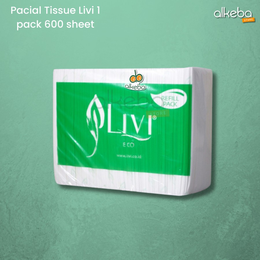 Jual Livi Eco Tissue Facial Refill 600's 2ply Ukuran 19x18 cm Tisu ...