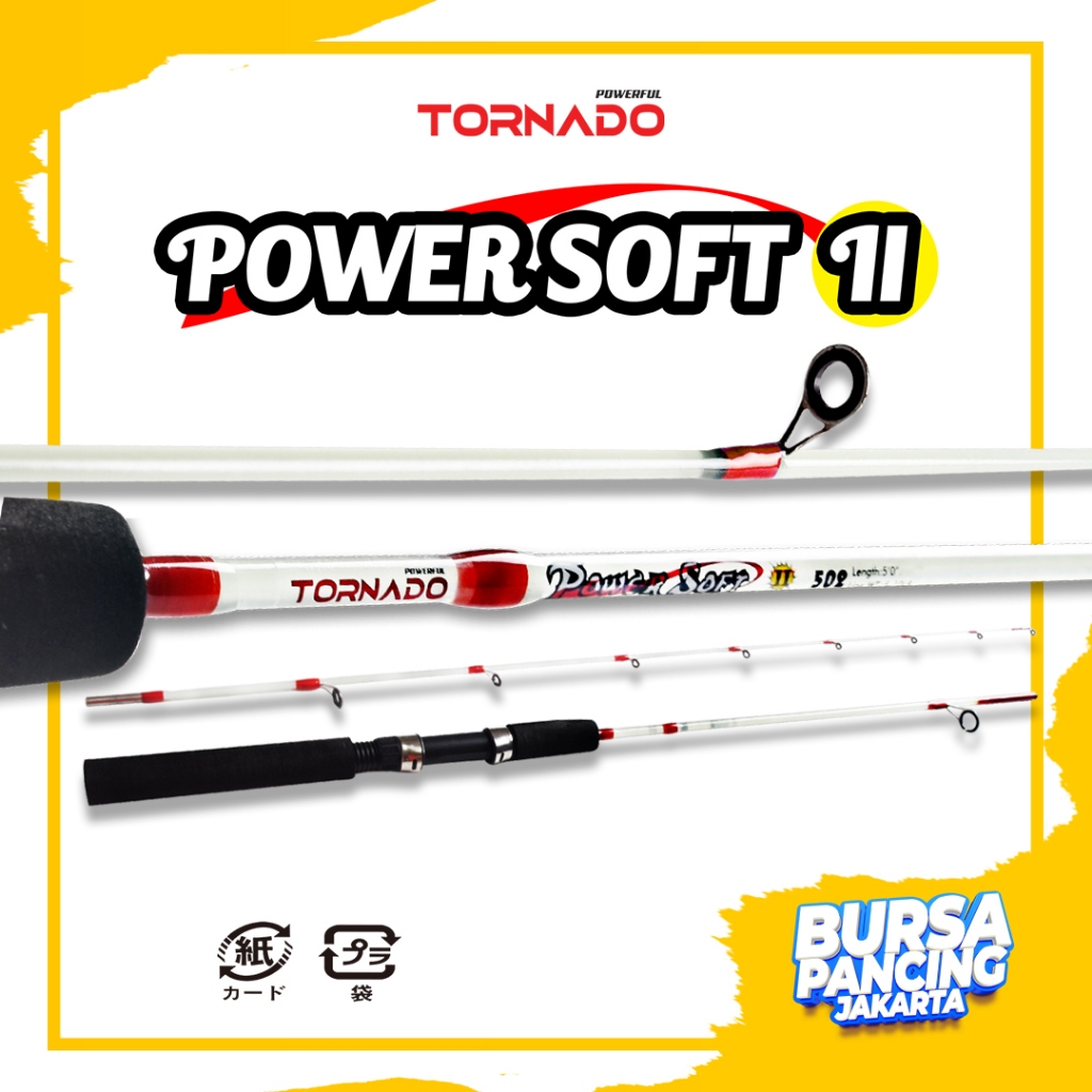 Jual TORNADO Joran Spinning POWER SOFT II Fiber Solid Sambung 2 Middle ...
