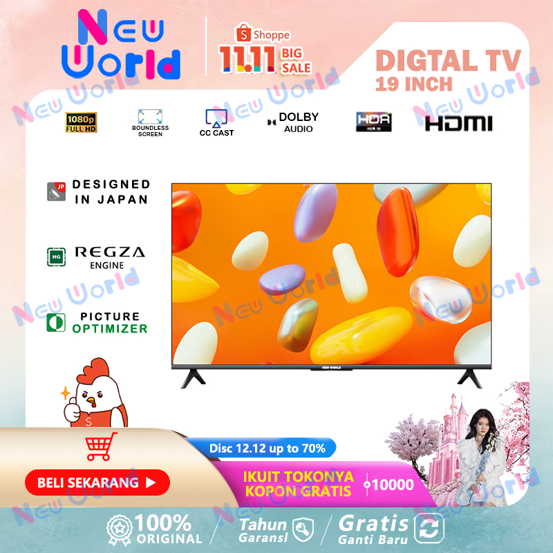 Jual TV LED 19 Inch Full HD 1080P TV Digital 19 Inch TV DVB-T2 TV Murah ...