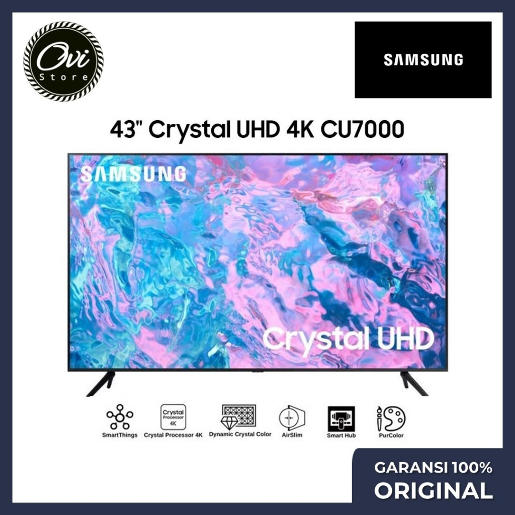 Jual SAMSUNG 43CU7000 Smart TV Digital 43 Inch Crystal UHD 4K UA43CU7000KXXD | Shopee Indonesia