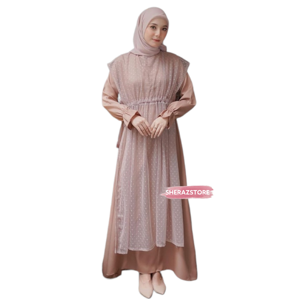 Jual Violita Set - Gamis Set Outer Lebaran Jumbo Ld 92 98 104 110 120 130 140 Gamis Dress Pesta ...