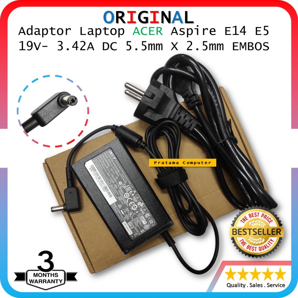 Jual ORIGINAL adaptor charger laptop acer aspire e14 e14-473 e5-475 e5-475g E5-473g Series 19V ...