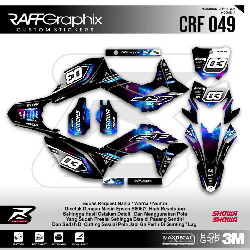 Jual Sticker crf custom- decal crf super glosy- decal crf ungu | Shopee ...