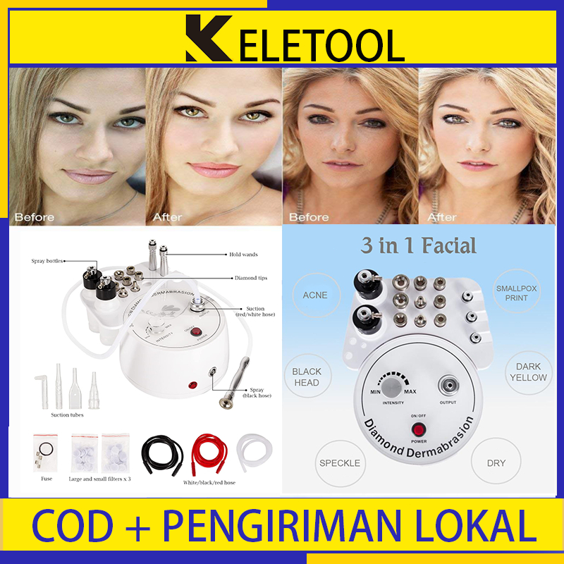 Jual 3 in 1 mesin mikro dermabrasi peralatan salon perawatan wajah ...