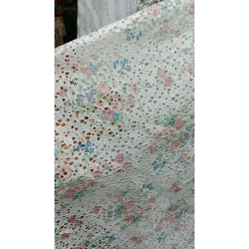 Jual bahan kain brukat katun motif bunga 3 warna | Shopee Indonesia