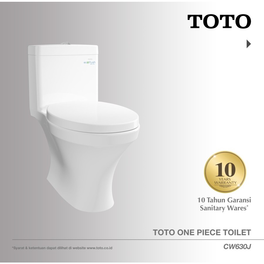 Jual TOTO One Piece Toilet Dual Flush S-Trap CW630J | Kloset Duduk ...