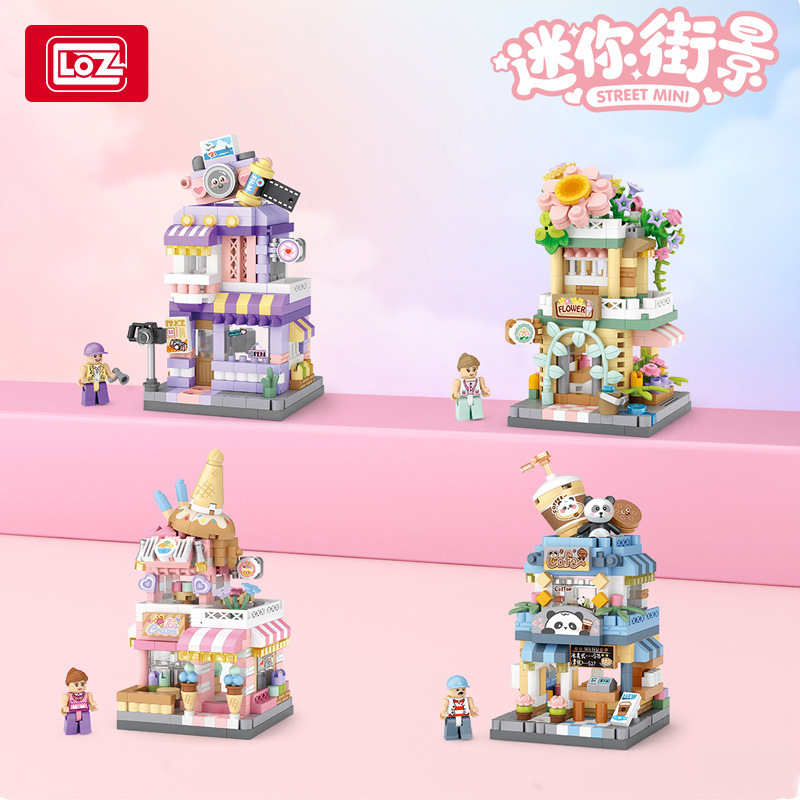 Jual BRICKERS – LOZ MINI STREET SHOP SERIES / ICE CREAM PANDA STUDIO FLOWER SHOP MAINAN NANO ...
