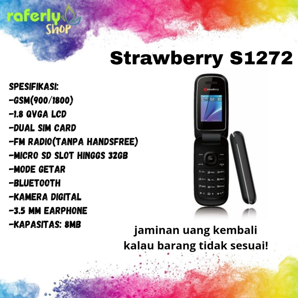 Jual STRAWBERRY S1272 - Handphone Flip - DUAL SIM CARD - CAMERA ...
