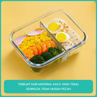 Jual Livits Lunch Box Kaca 2 & 3 Sekat Kotak Makan Kaca Tebal Kedap ...