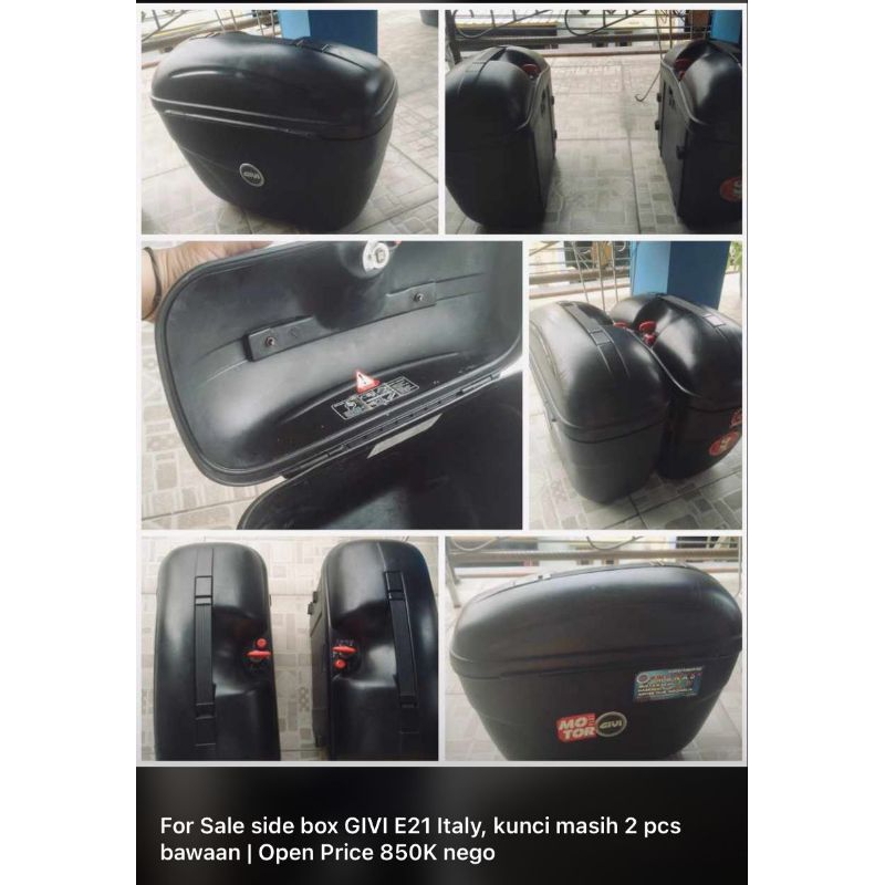 Jual SIDE BOX GIVI E21 ITALY SECOND LIKE NEW MOTOR RIDING RIDERS TOPBOX | Shopee Indonesia