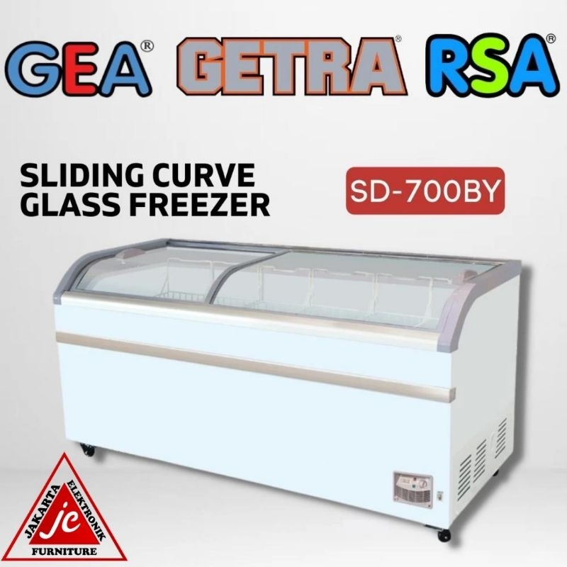 Jual GEA CHEST FREEZER ICE CREAM FROZEN FOOD SLIDING CURVE 700L SD700BY ...