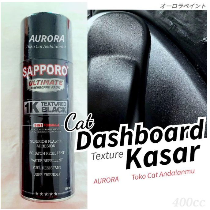 Jual Cat Dasbor Kasar Sapporo Ultimate K36T Dashboard Paint 1K Textured Black Hitam untuk Body ...