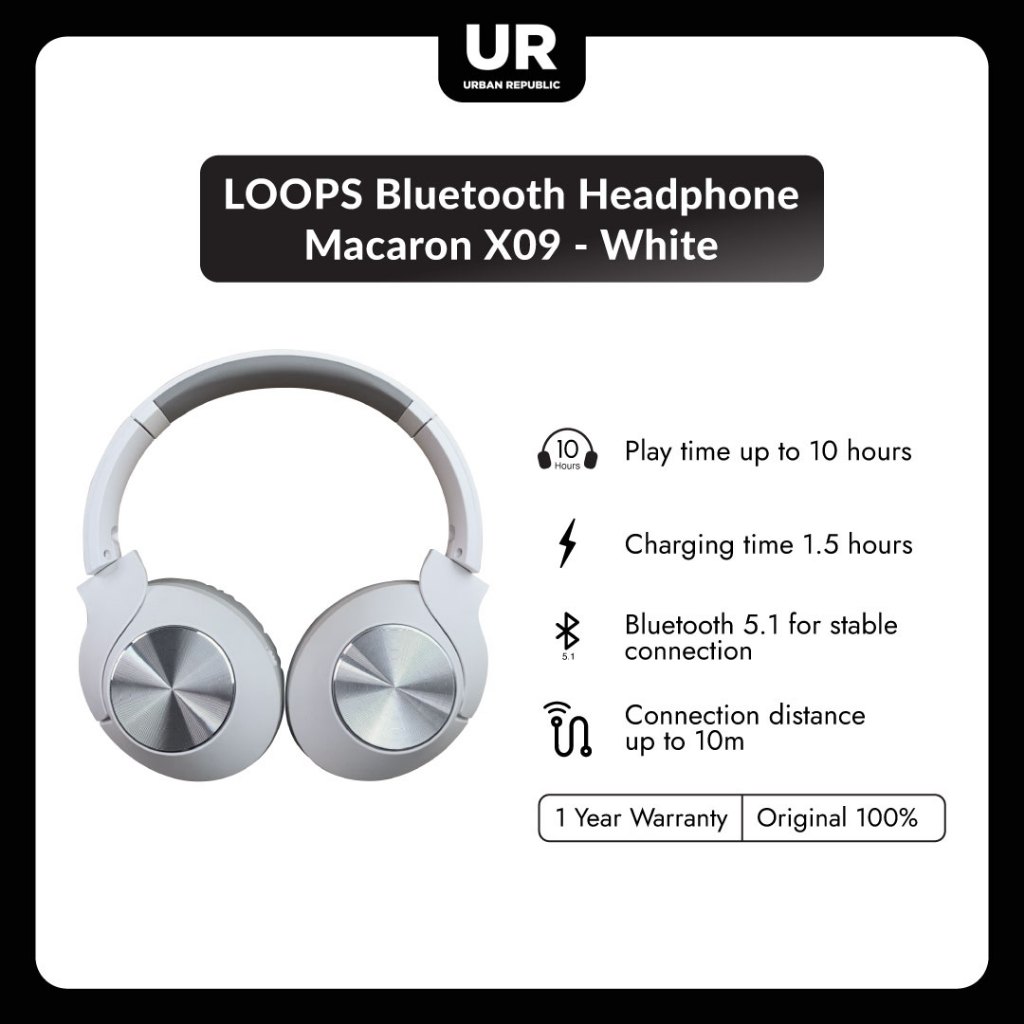 Jual Loops Bluetooth Headphone Macaron X09 - White | Shopee Indonesia