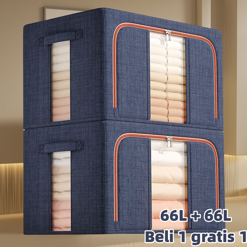 Jual linen katun lebih tebal organizer box Lipat storage box pakaian ...