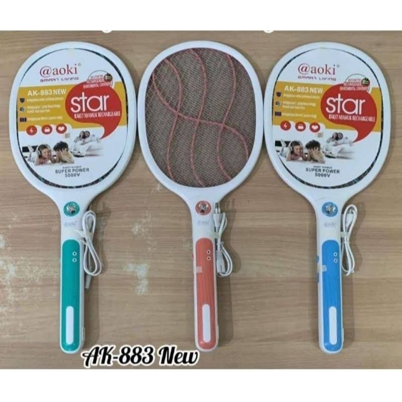 Jual raket nyamuk aoki 883/pemukul nyamuk elektrik/raket nyamuk cas/raket nyamuk kabel aoki ...