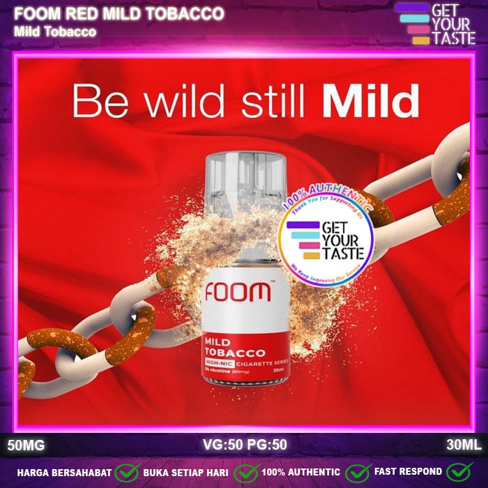 Jual Liquid Foom Red Mild Salt Nic Cigarette Series by Foom Lab Global ...