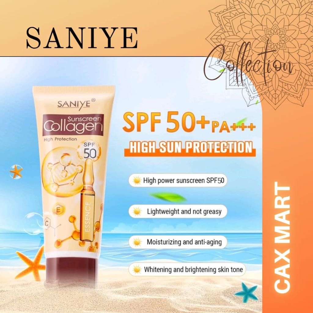Jual SANIYE Sunscreen Collagen SPF 50 PA+++ Sunblock Tahan Lama *New packaging* | Shopee Indonesia
