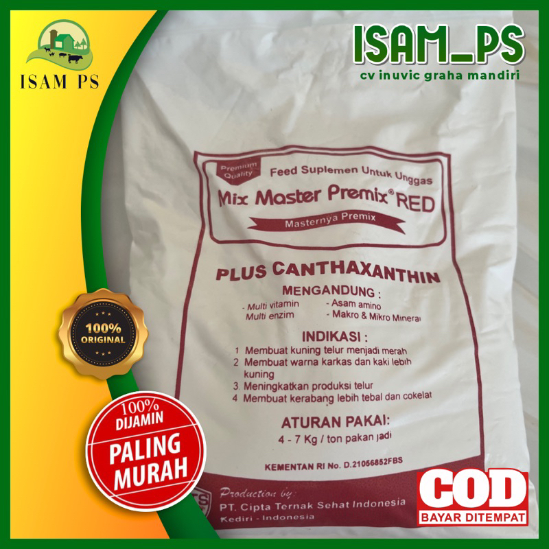 Jual MIX MASTER RED (1kg) Premix pemerah kuning telur ayam bebek dll ...