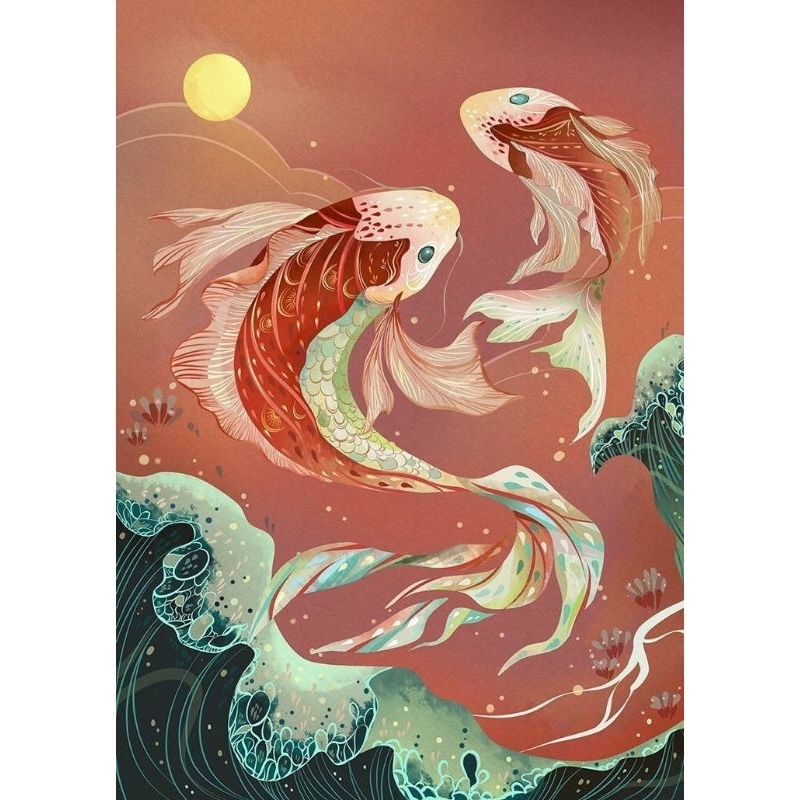 Jual Hiasan Dinding Ikan Koi Ukuran 47x31 Cm Pajangan Dinding Gambar ...