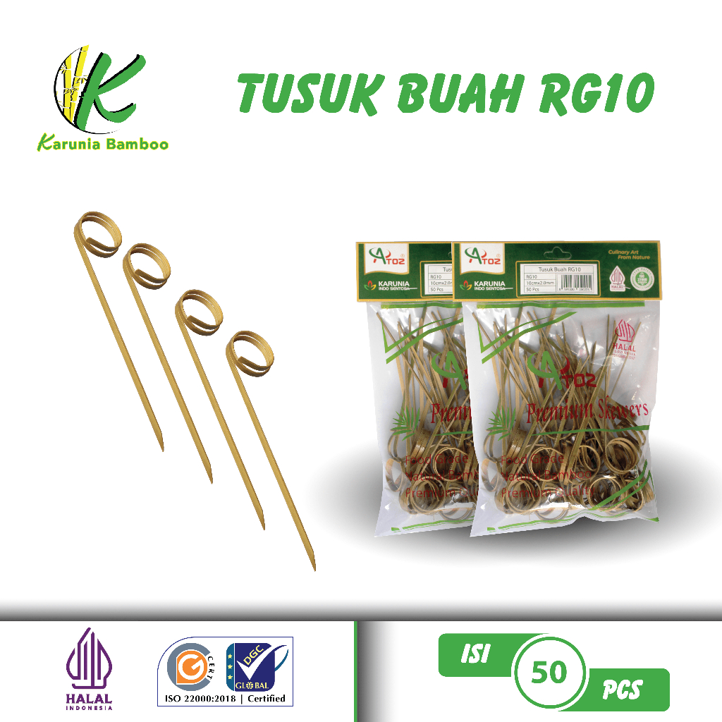Jual Tusuk cocktail bambu isi 50 pcs Tusuk garnish skewer, Tusuk Kaido ...