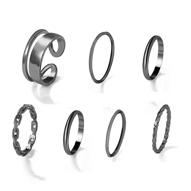 Jual 6pcs/Set Cincin Unisex Punk Knuckle Desain Ukiran Geometri Bahan ...