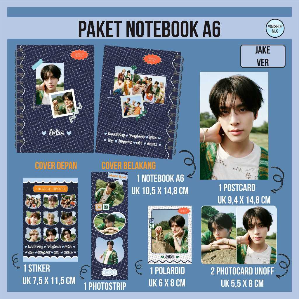 Jual PAKET HEMAT NOTEBOOK ENHYPEN ORANGE BLOOD ENGENE VER - FANKIT ...