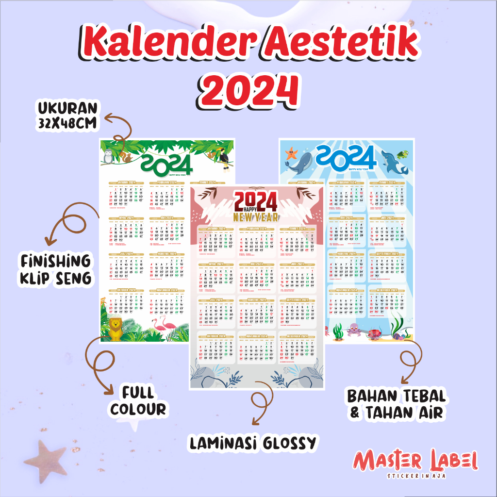 Jual KALENDER AESTETIK 2024 / KALENDER KEKINIAN 2024 | Shopee Indonesia